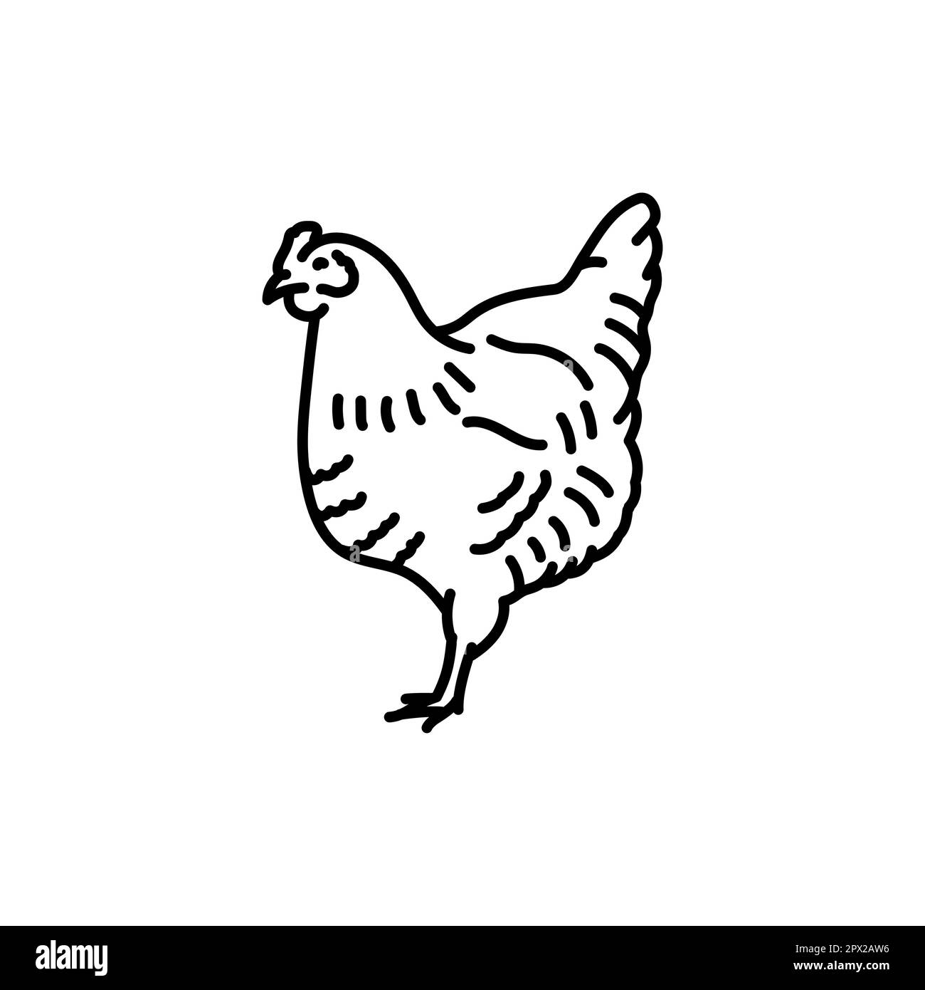 Chicken black line icon. Farm animals. Pictogram for web page, mobile ...