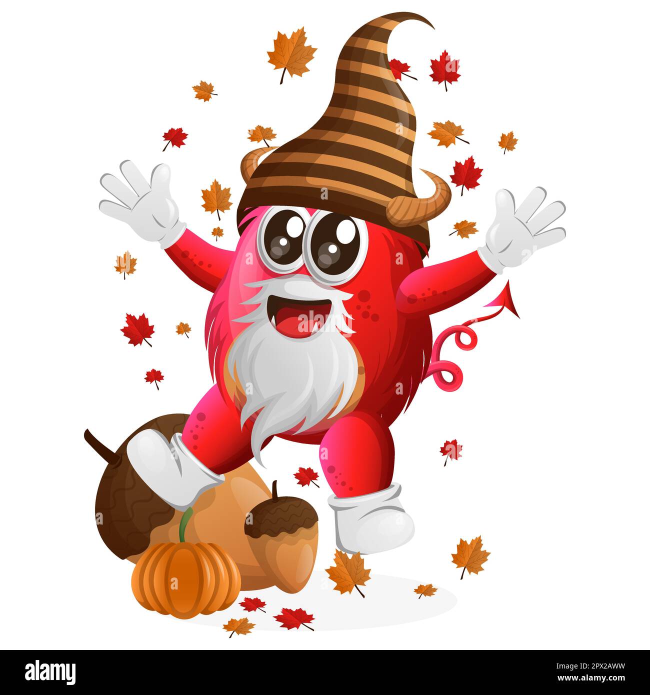 Autumn small red leaves Stock Vector Images - Alamy