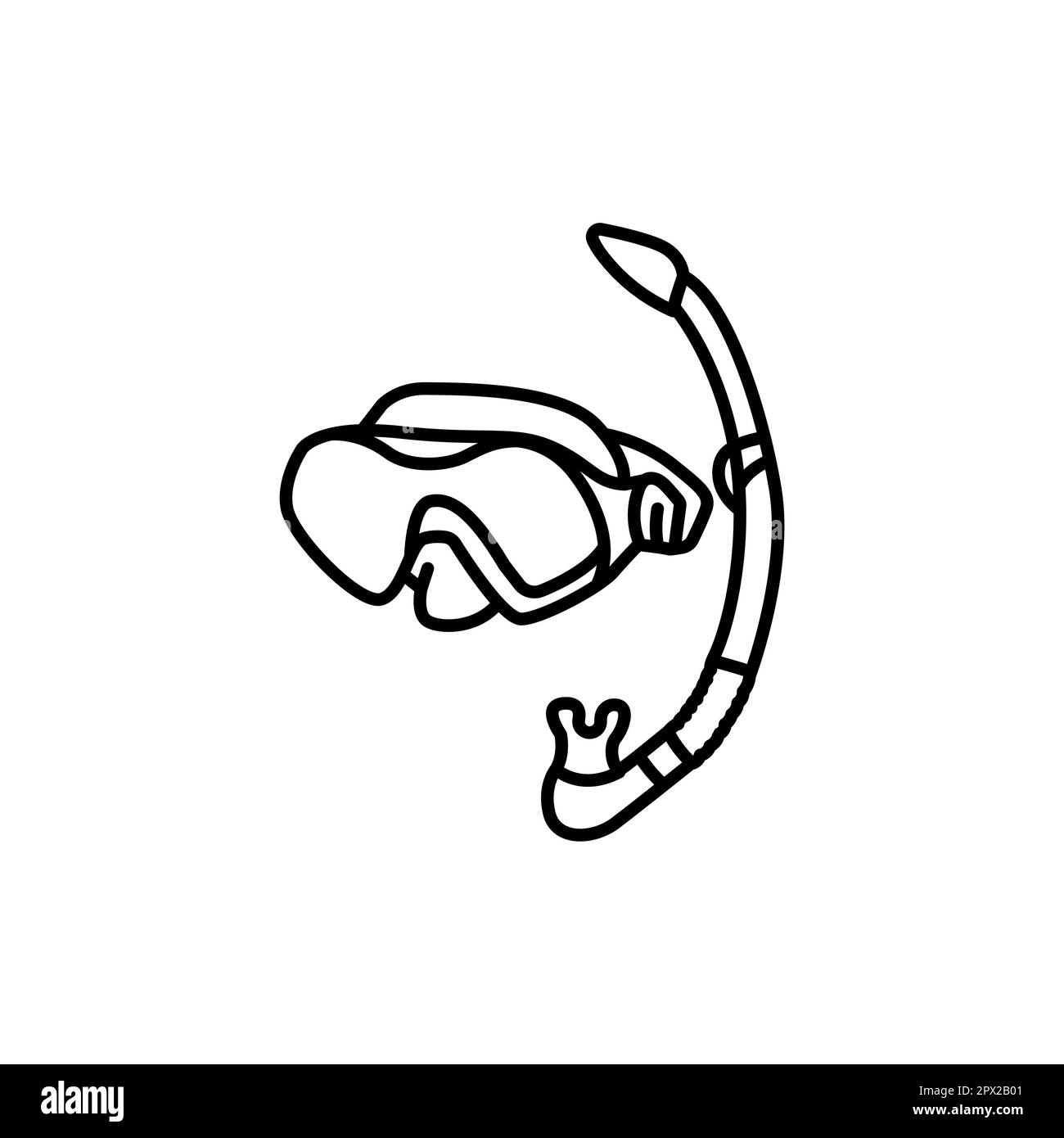 Diving mask black line icon. Pictogram for web page, mobile app, promo ...