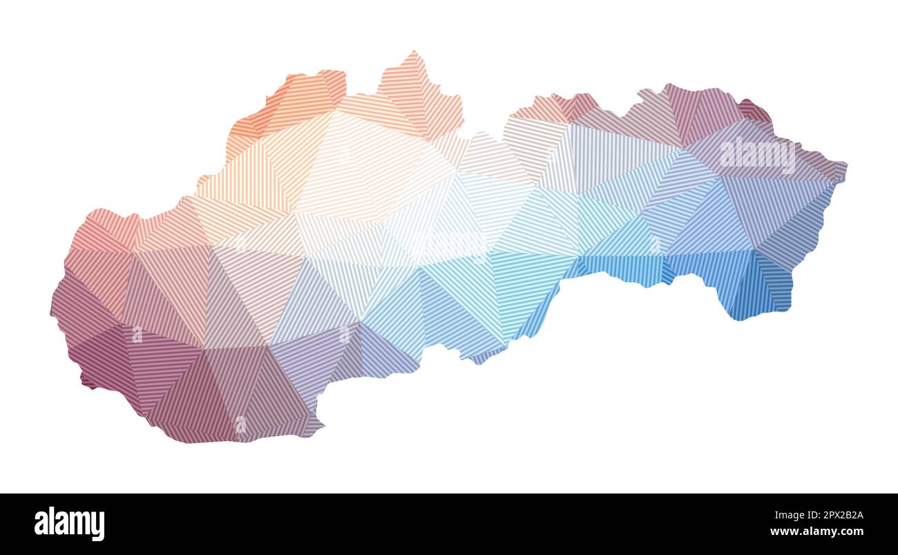 Map of Slovakia. Low poly illustration of the country. Geometric design ...