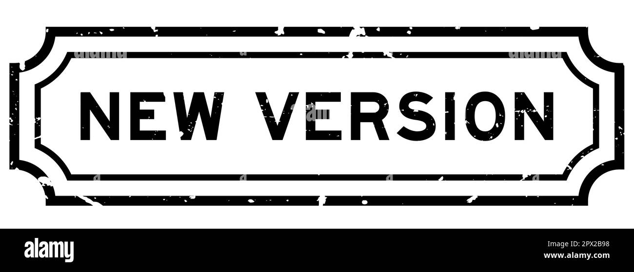 Grunge black new version word rubber seal stamp on white background ...