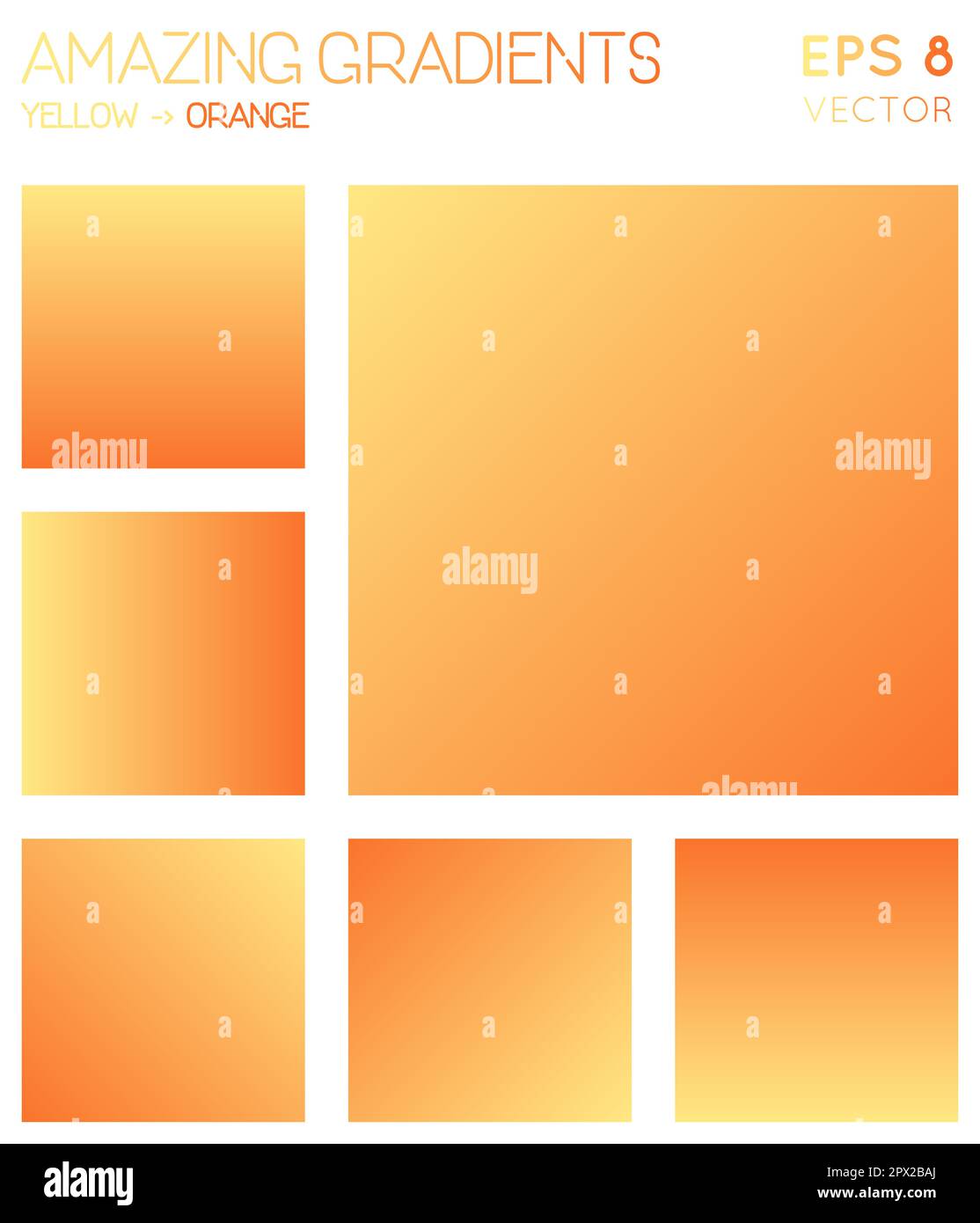 Colorful gradients in yellow and orange color tones. Lively gradient ...