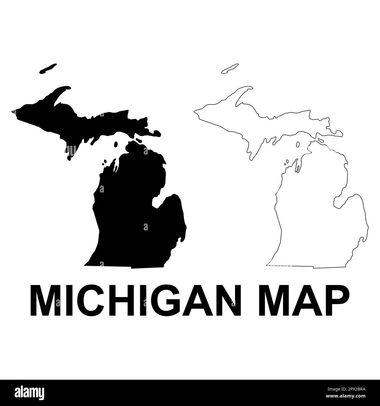 Set of Michigan map, united states of america. Flat concept icon vector ...