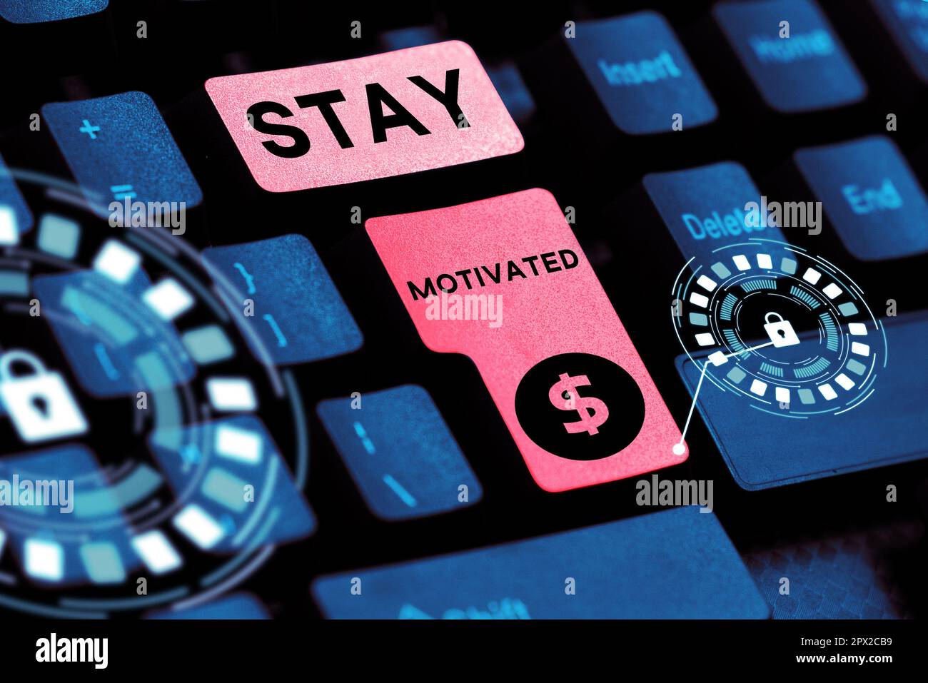 Hand writing sign Stay Motivated, Business concept Reward yourself ...