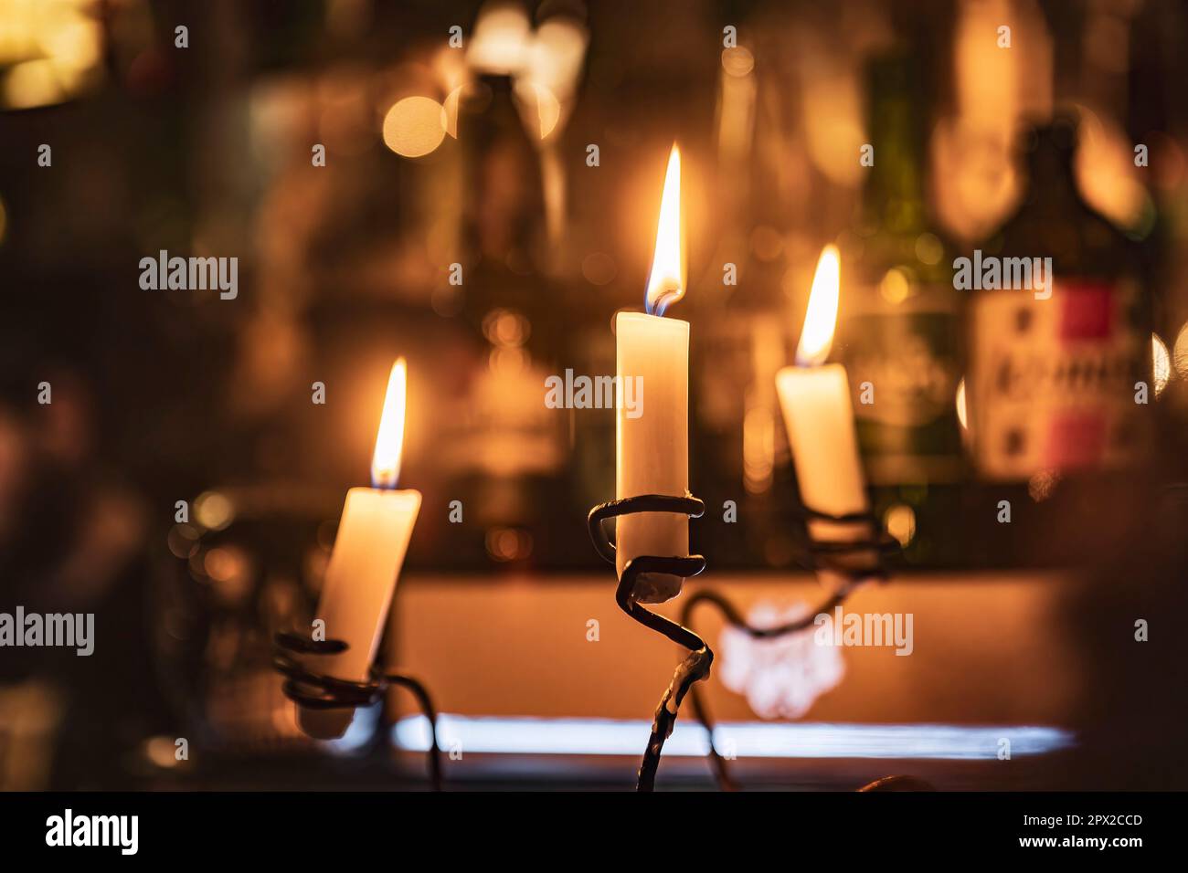 Mysterious candle scene evocative image Stock Photo - Alamy