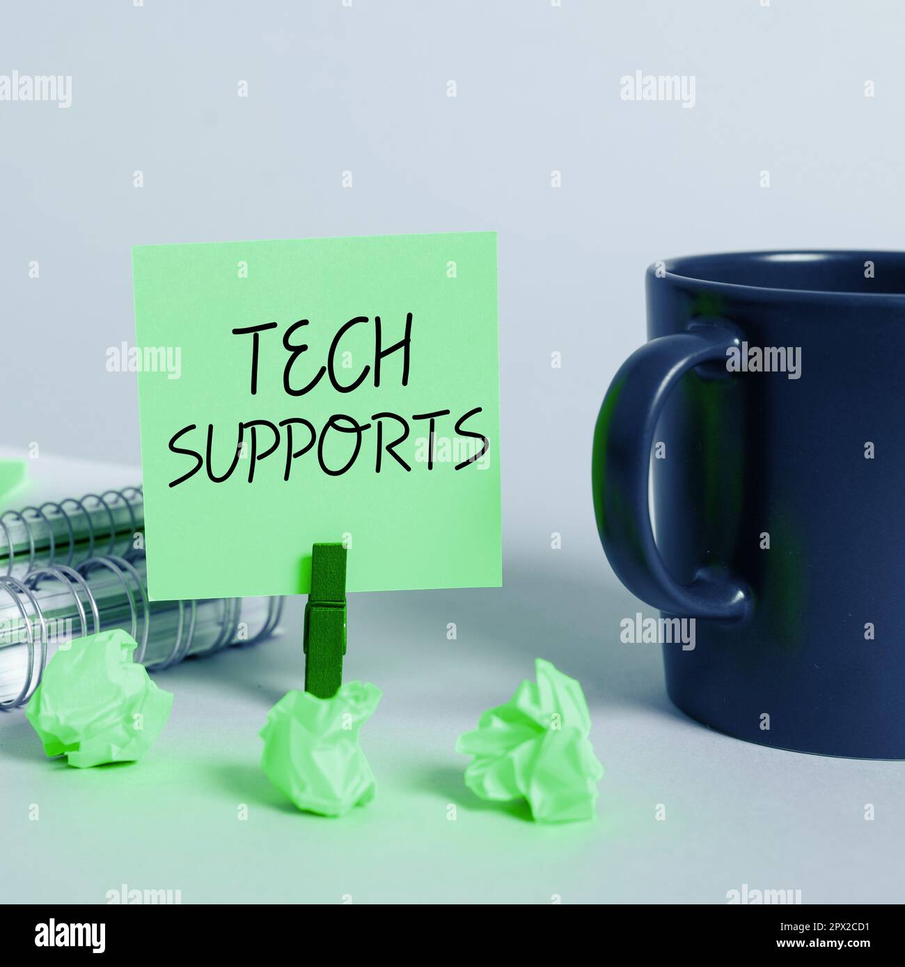 Conceptual caption Tech Supports, Business idea Help given by ...