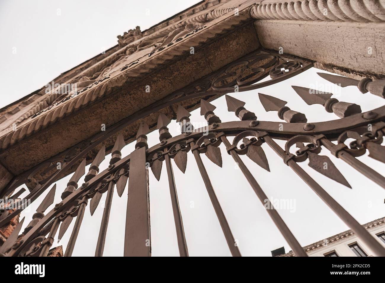 Ancient iron gate in a historical building detail Stock Photo - Alamy