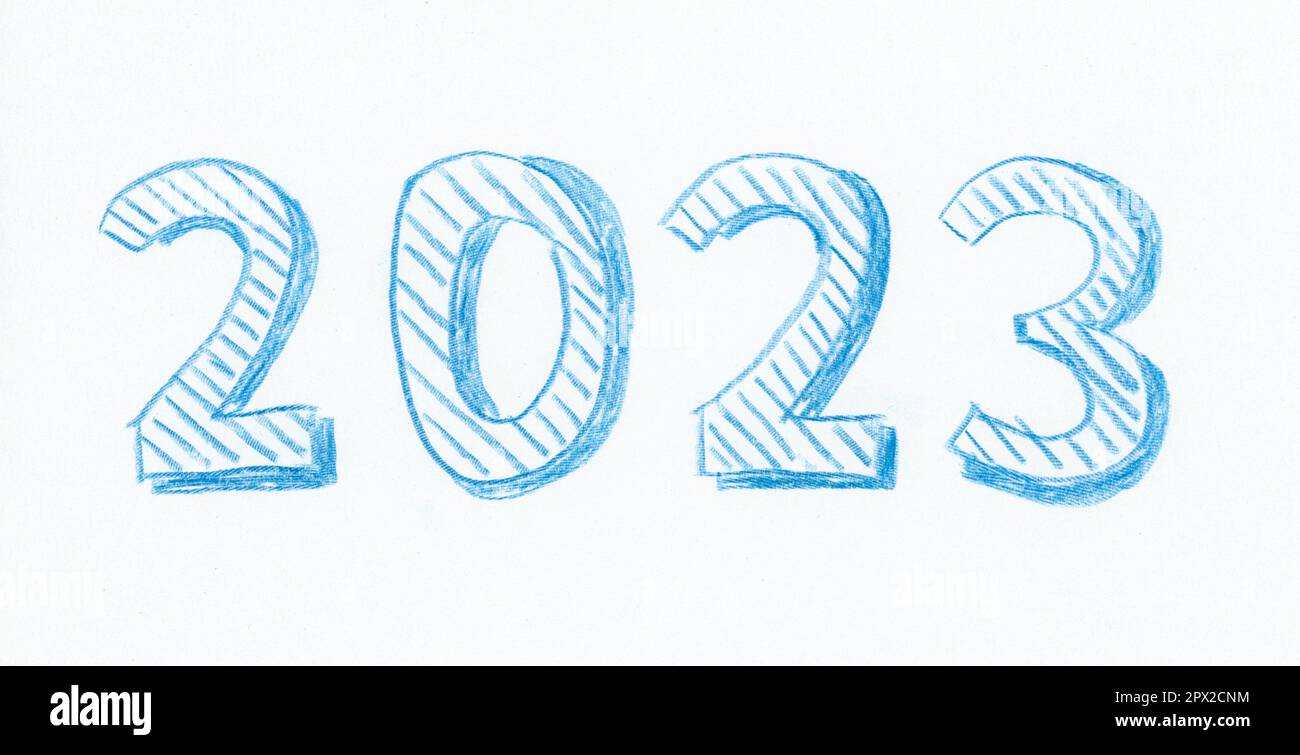 Handwritten year 2023 label hi-res stock photography and images - Alamy