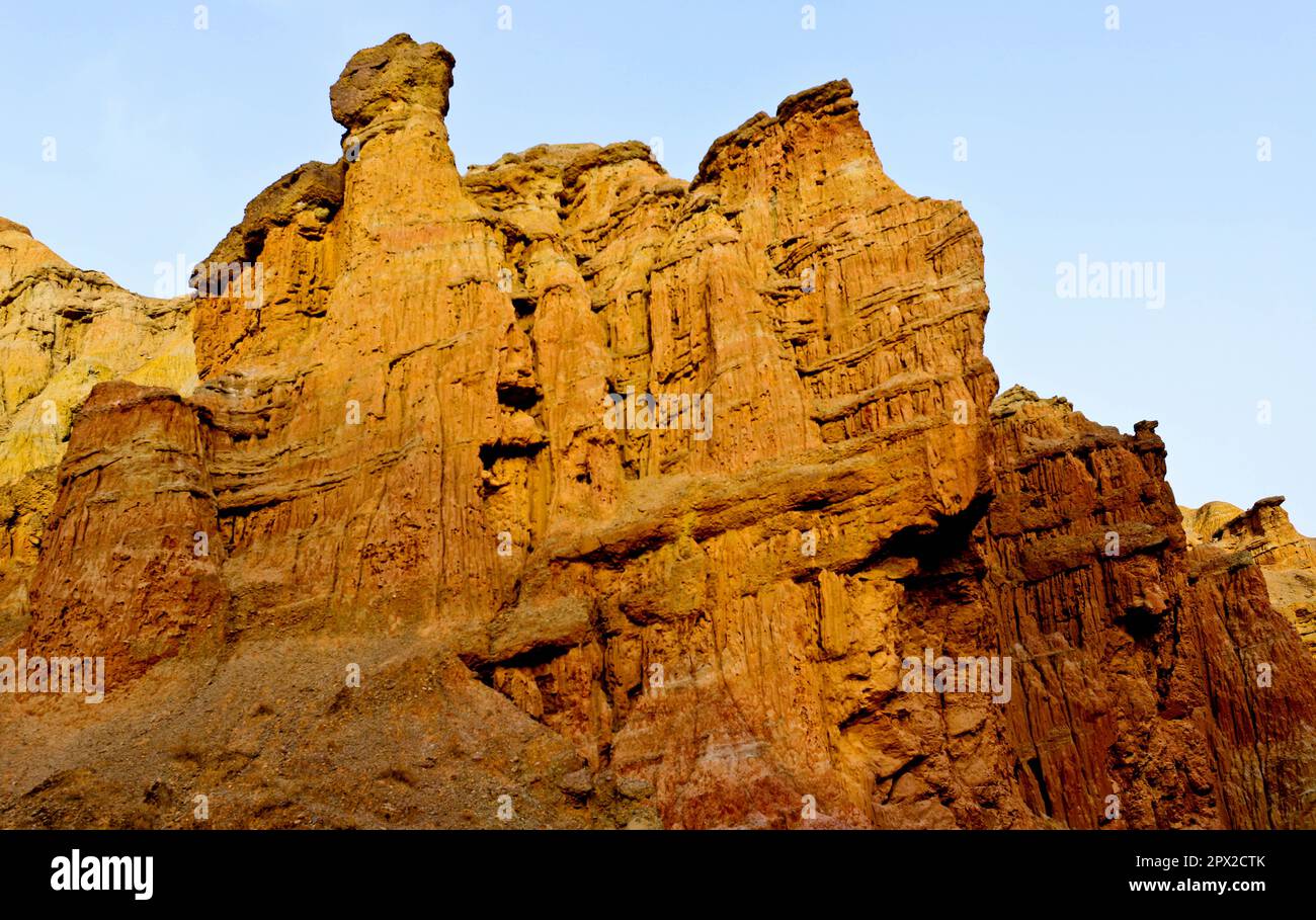 ZHANGYE, CHINA - MAY 1, 2023 - A view of soil forest landform at the ...