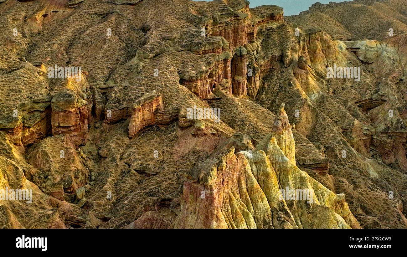 ZHANGYE, CHINA - MAY 1, 2023 - A view of soil forest landform at the ...