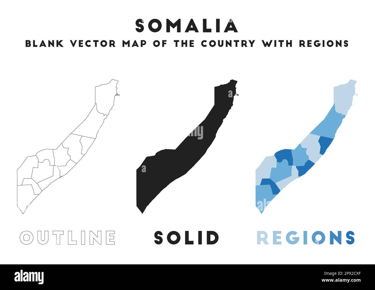 Somalia map. Borders of Somalia for your infographic. Vector country ...