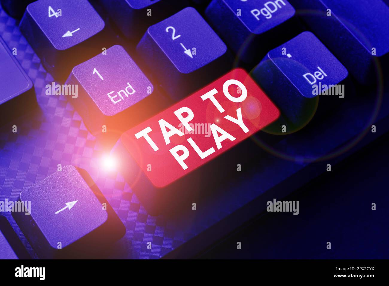 Text showing inspiration Tap To Play, Business overview Touch the ...