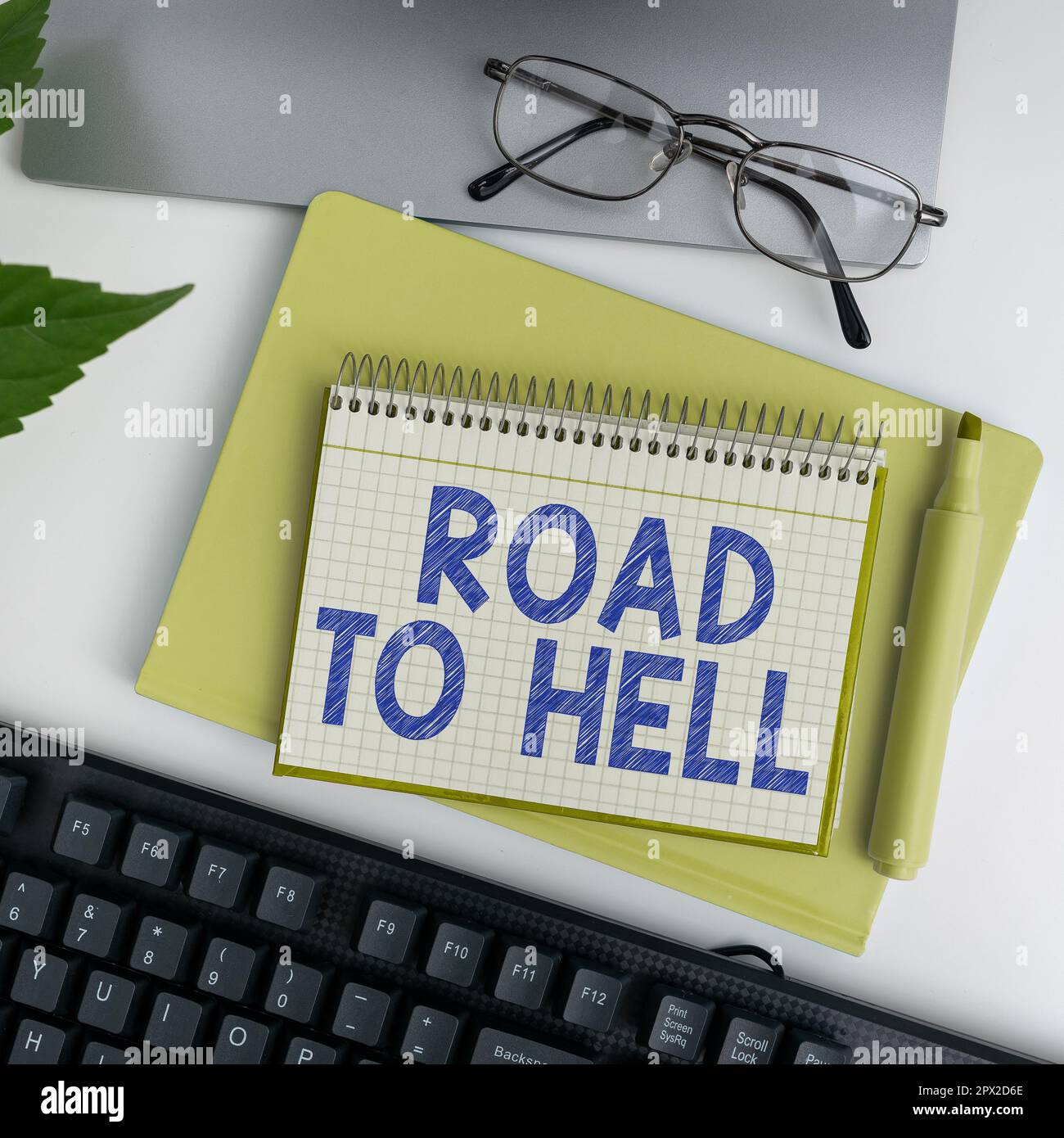 Text sign showing Road To Hell, Business concept Extremely dangerous ...