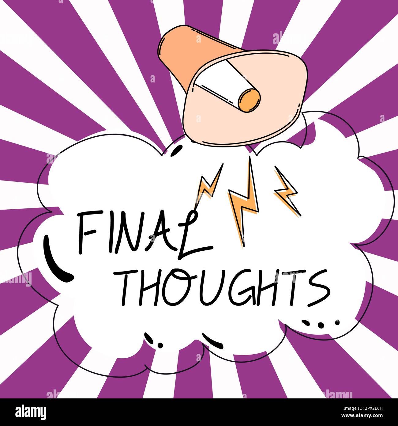 Text caption presenting Final Thoughts, Concept meaning Conclusion Last ...