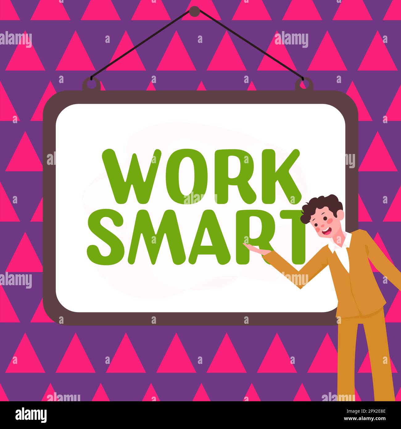 Text caption presenting Work Smart, Concept meaning figuring out in ...