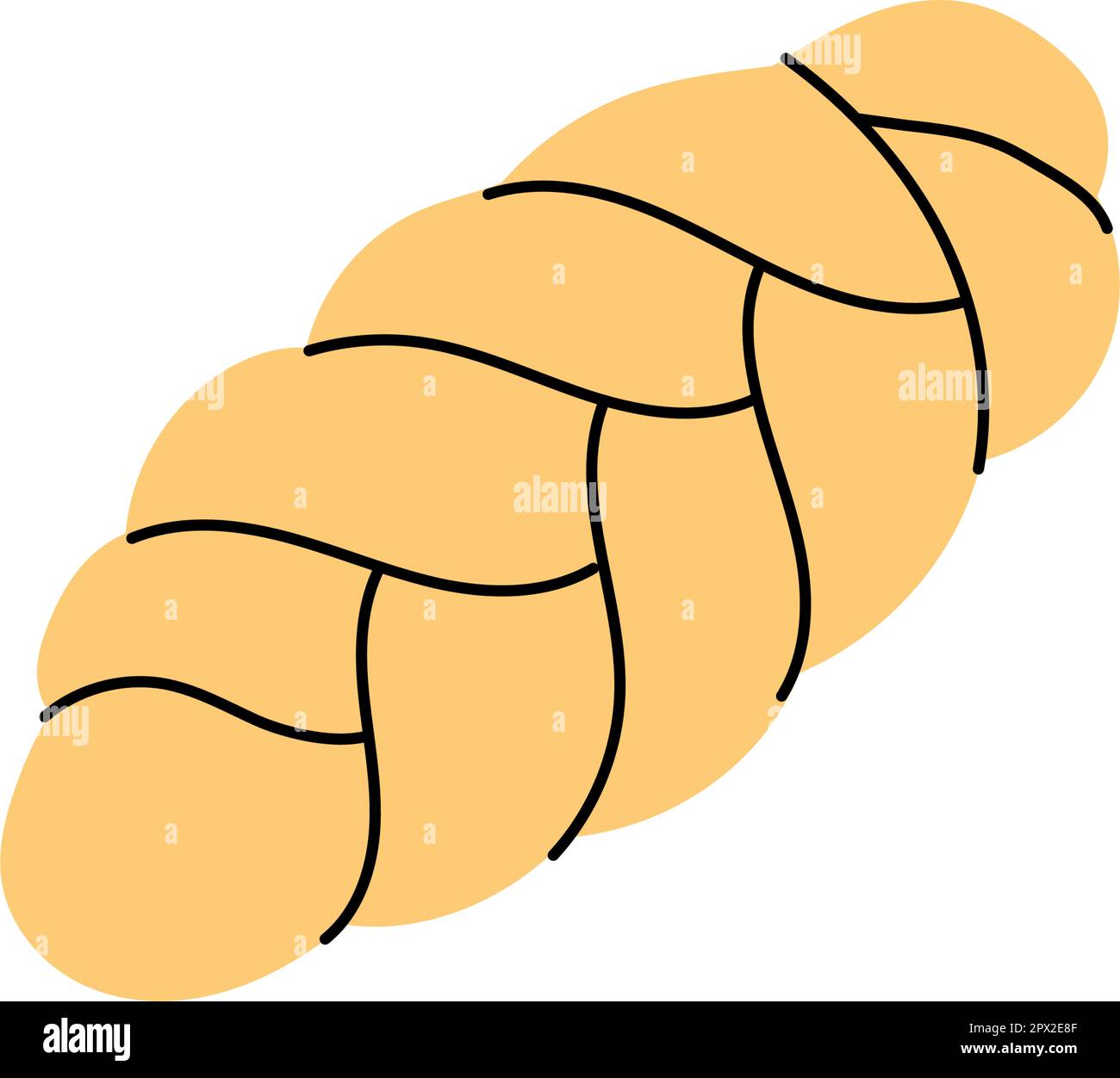 Braided bread, challah icon. Bakery pastry products silhouette. Vector ...