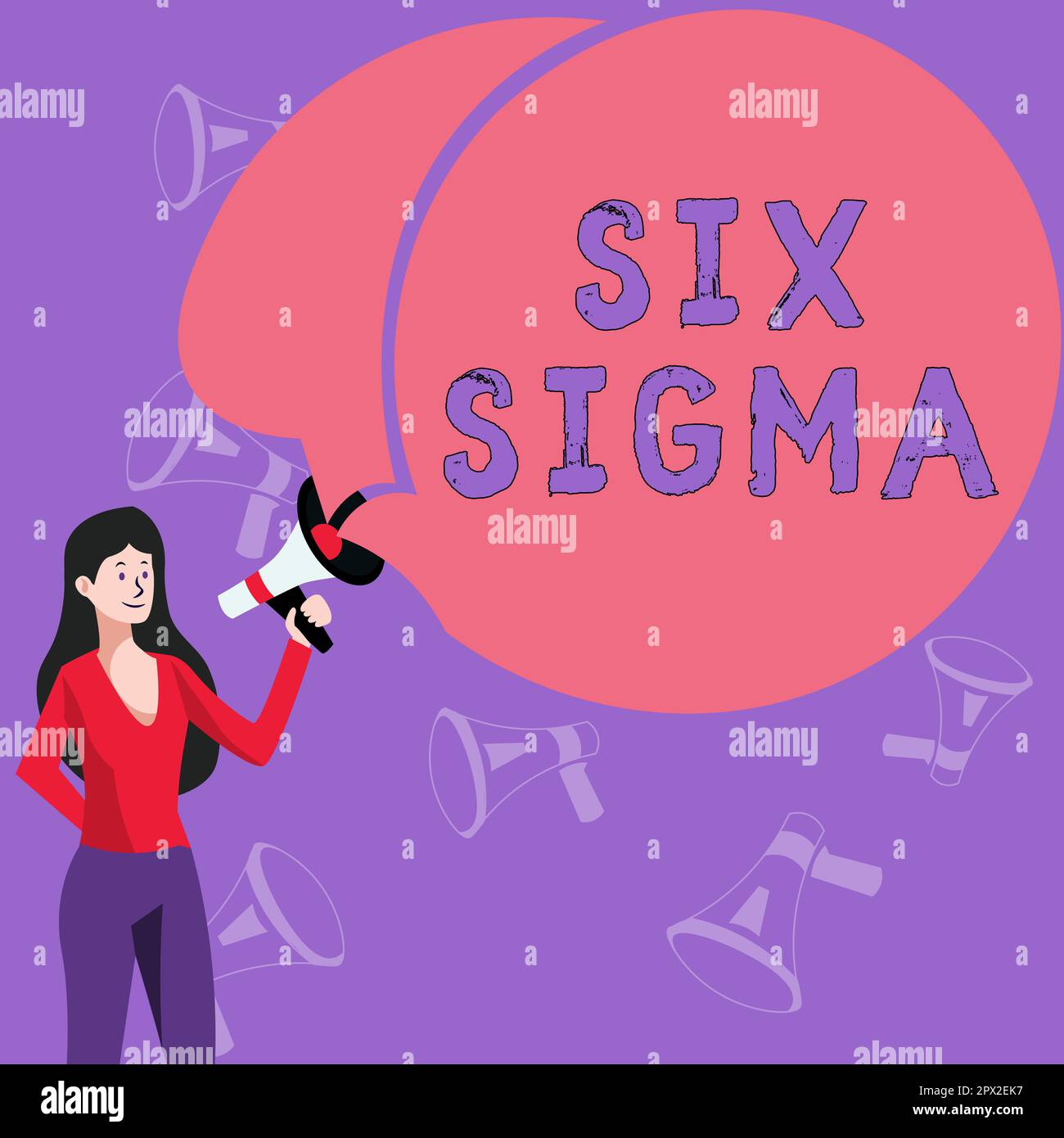 Sign displaying Six Sigma, Word Written on management techniques to ...