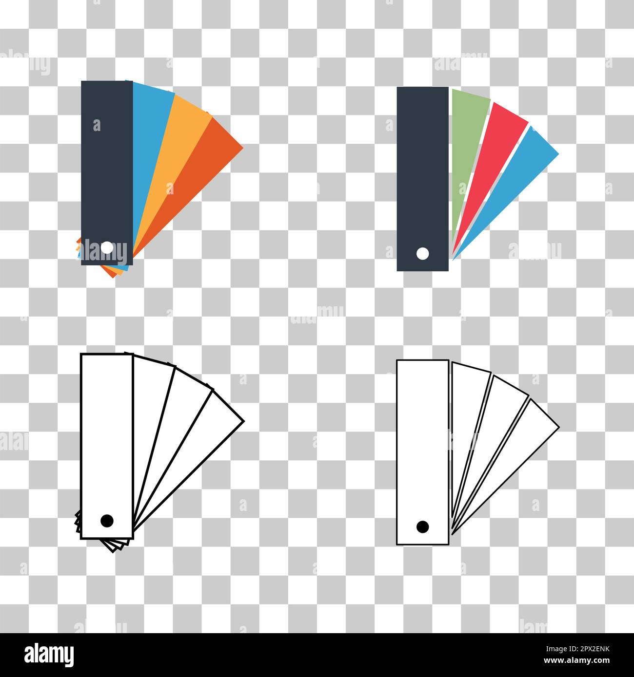 Set of Pantone color icon, colorful graphic catalog symbol, color ...