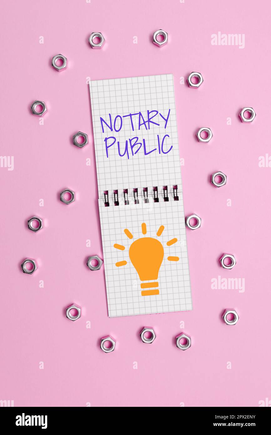 Writing displaying text Notary Public, Business approach Legality ...