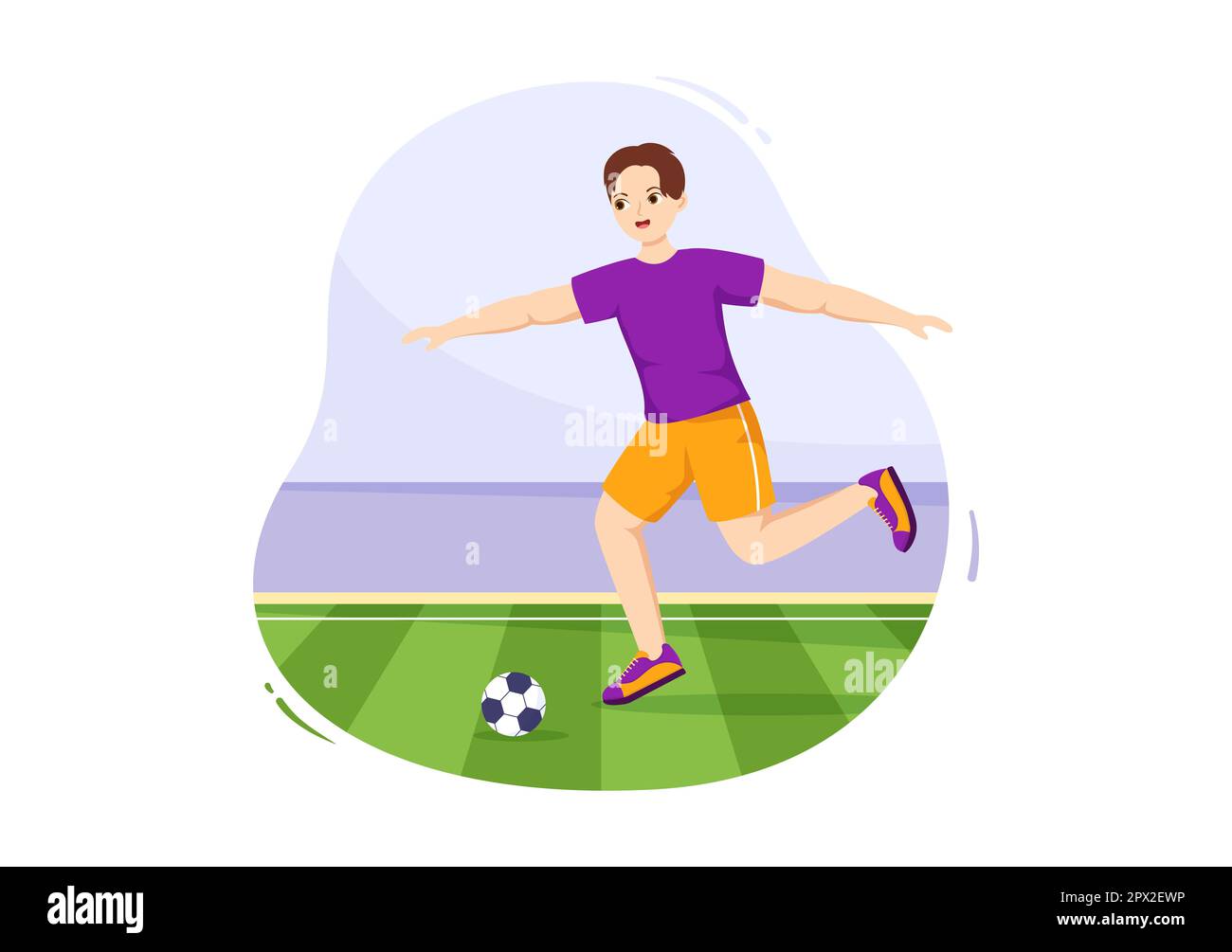 Futsal, Soccer or Football Sport Illustration with Players Shooting a ...