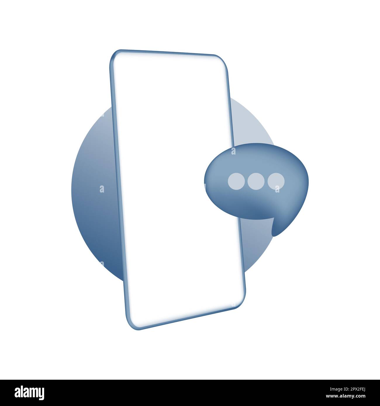 3d icon smartphone with empty screen for mockup mobile message sign ...