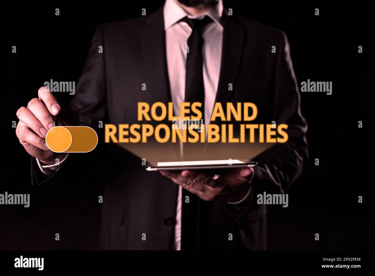 Sign displaying Roles And Responsibilities, Business approach Business ...