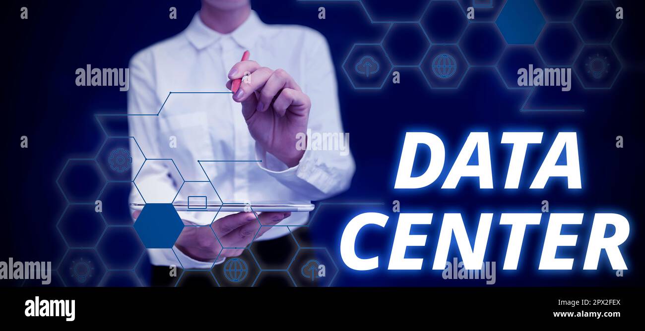 Conceptual display Data Center, Business idea a repository that houses ...