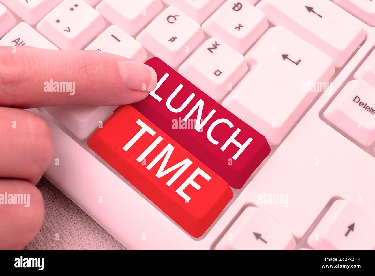 Sign displaying Lunch Time, Word Written on Meal in the middle of the ...