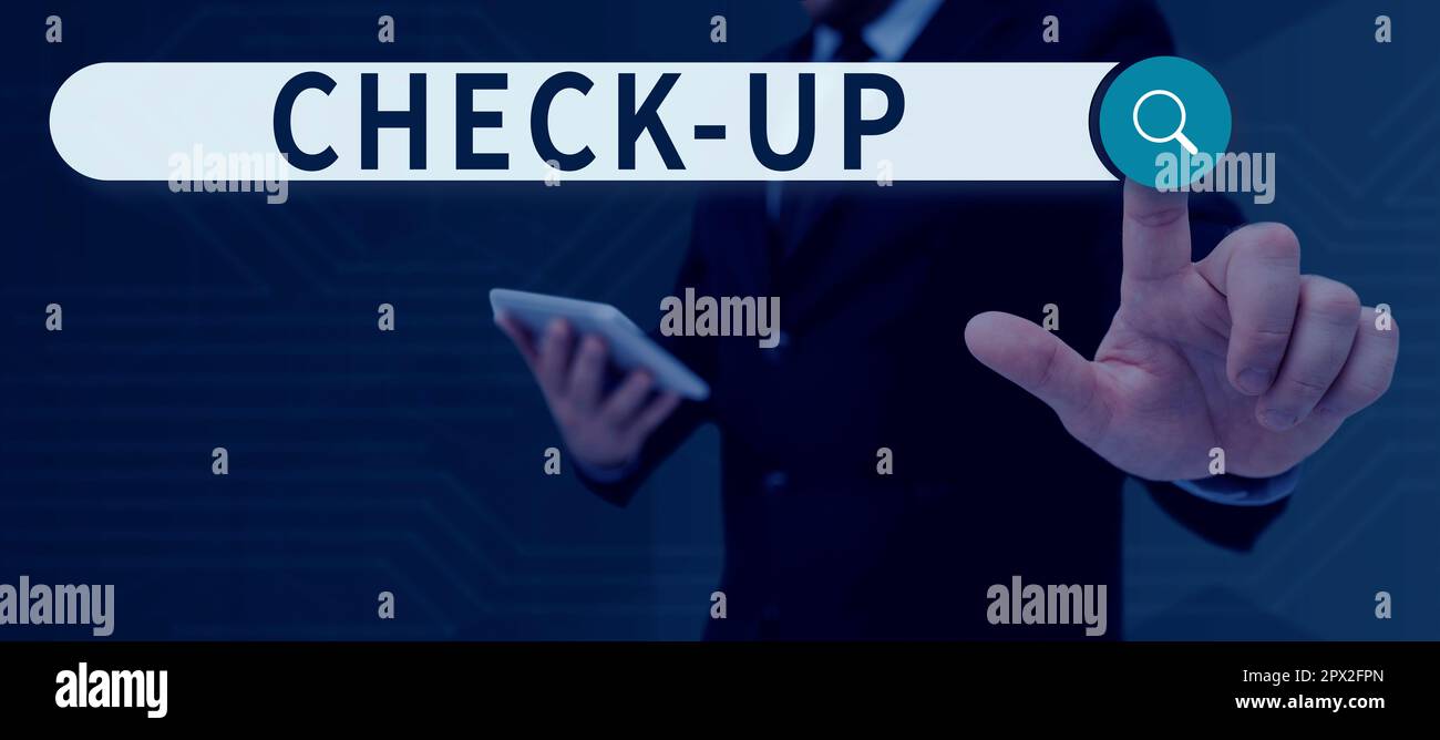 Hand writing sign Check Up, Concept meaning physical medical or ...
