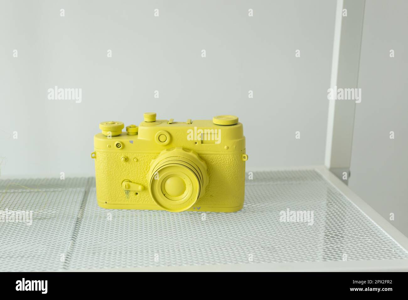Yellow vintage camera, minimal creative art concept. Photography and ...