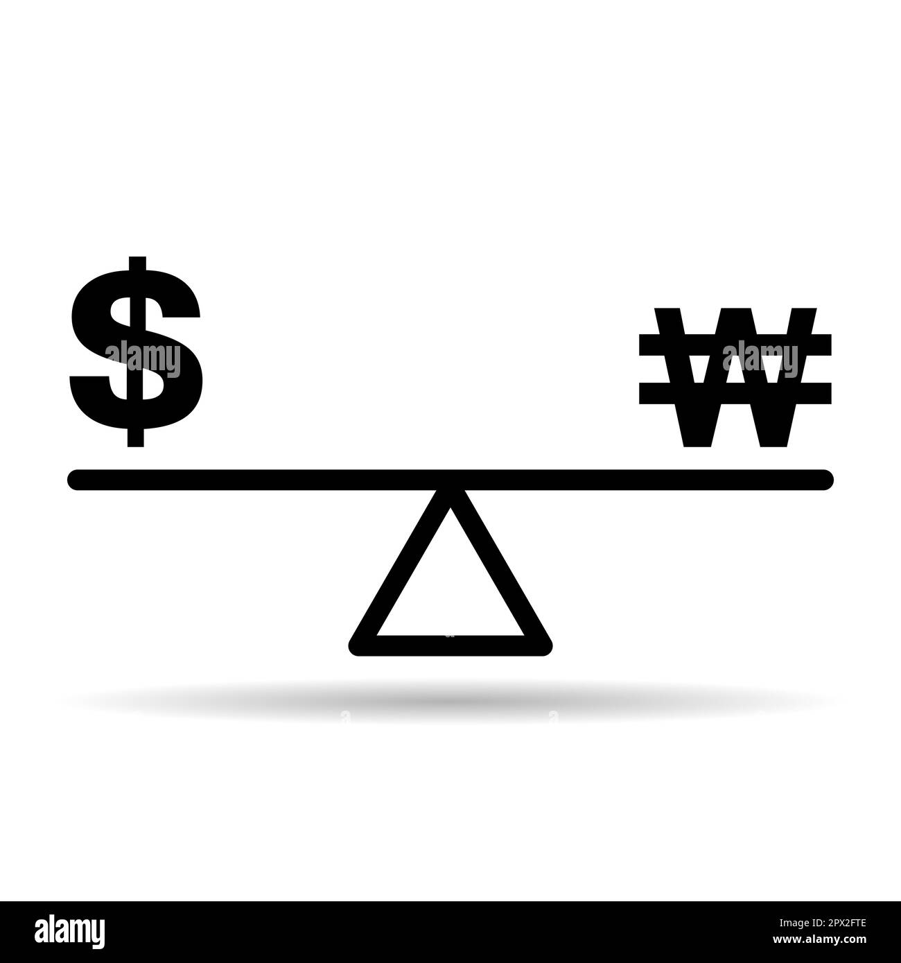 Balance dollar harmony vector icon shadow background. Business flat ...