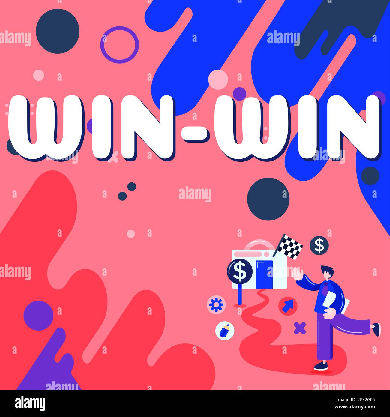 Sign displaying Win Win, Word for Strategy for both parts obtain ...