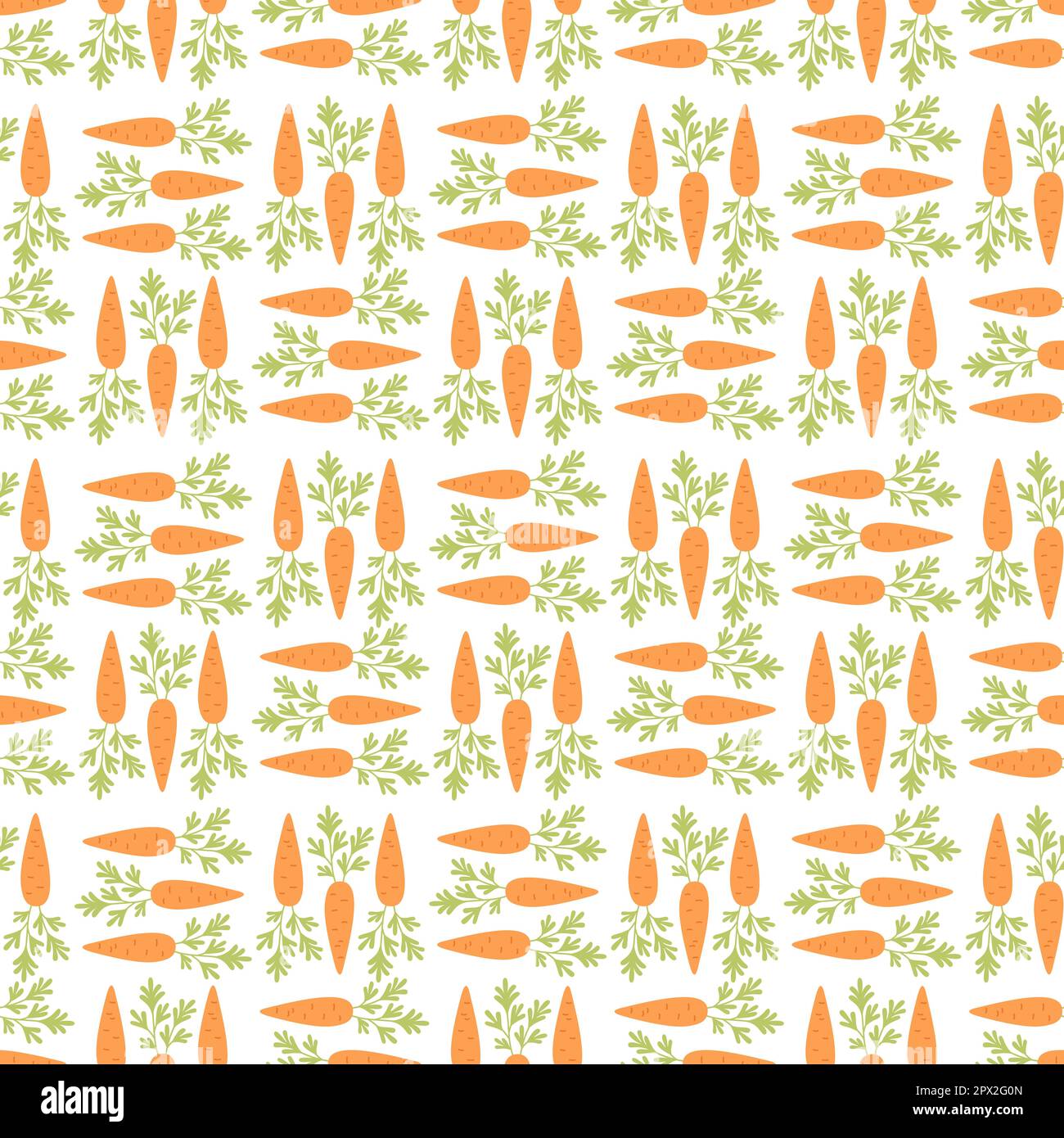 Carrot seamless pattern. Cute cartoon carrots, harvest and agriculture ...