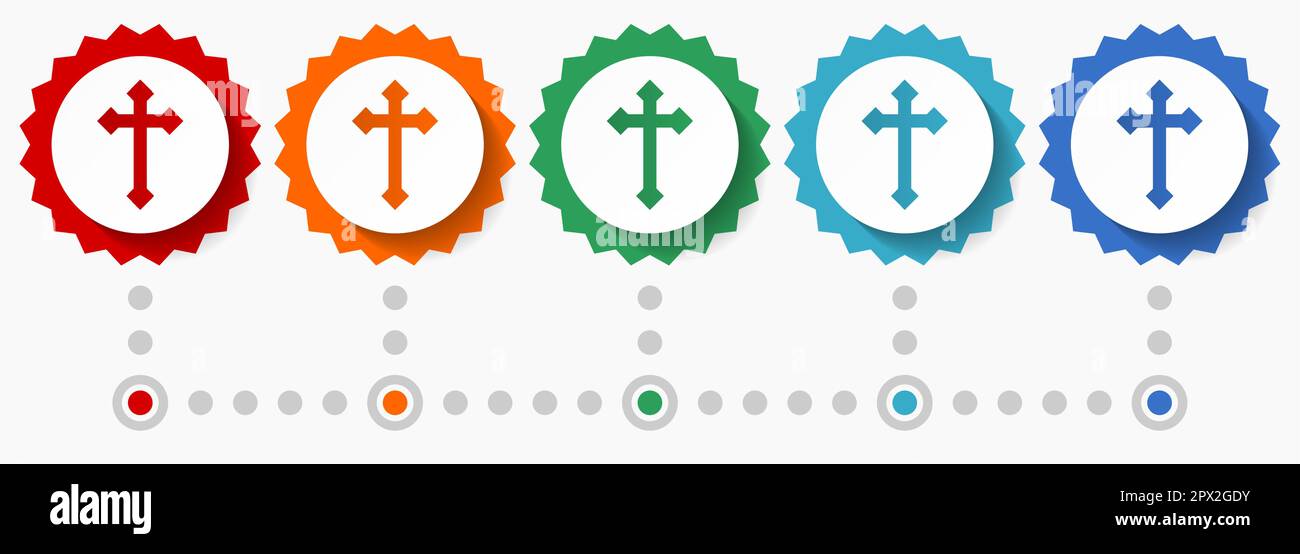 Faith, cross vector icon set, colorful infographic template, set of ...