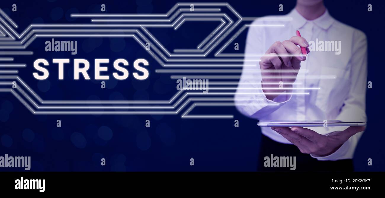 Hand writing sign Stress, Business idea a physical chemical or ...