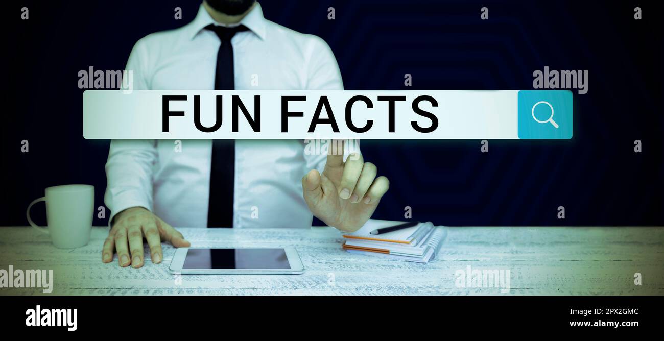 Text showing inspiration Fun Facts, Conceptual photo short interesting ...
