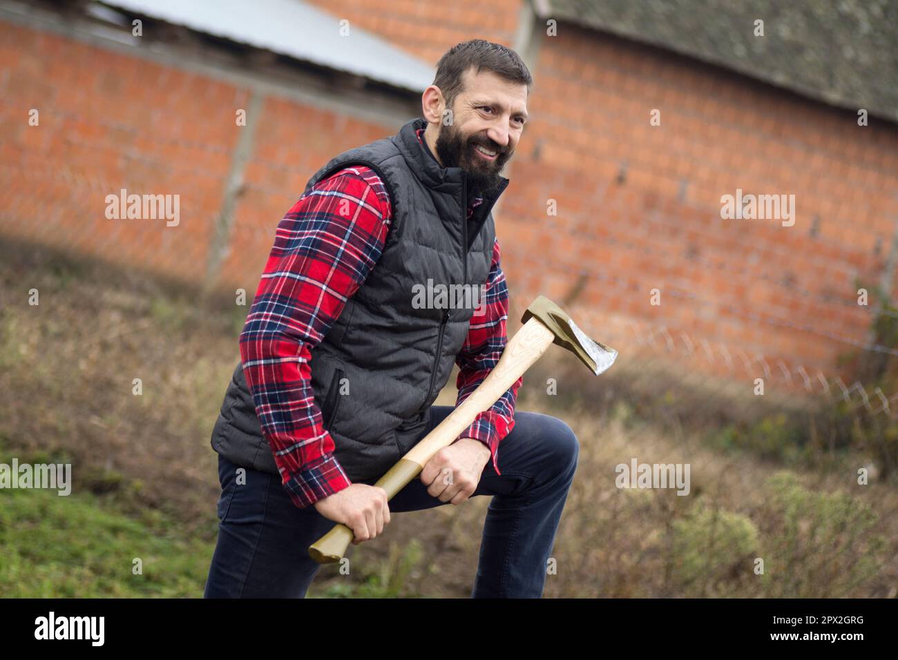 Farmer with axe hi-res stock photography and images - Alamy