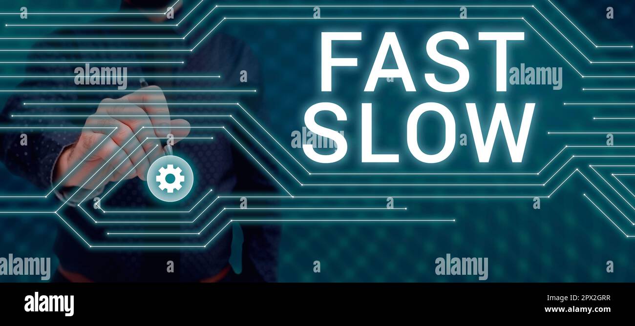 Text caption presenting Fast Slow, Business concept moving or ...
