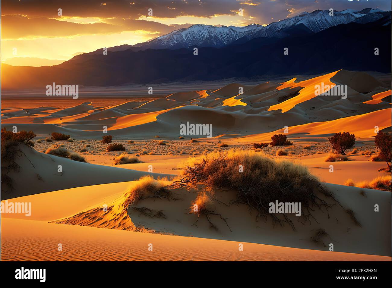 Sand Dunes Death Valley stock photo Barren, California, Death Valley ...