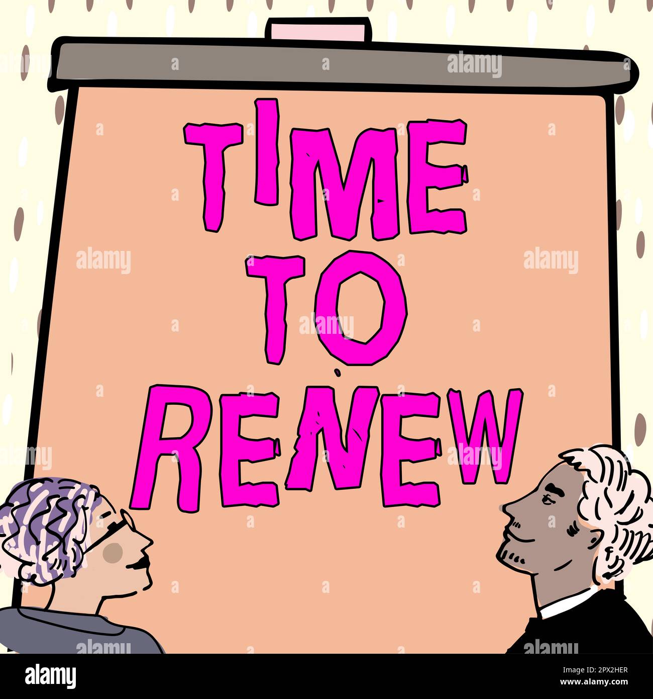 Hand writing sign Time To Renew, Word Written on Continue the insurance ...