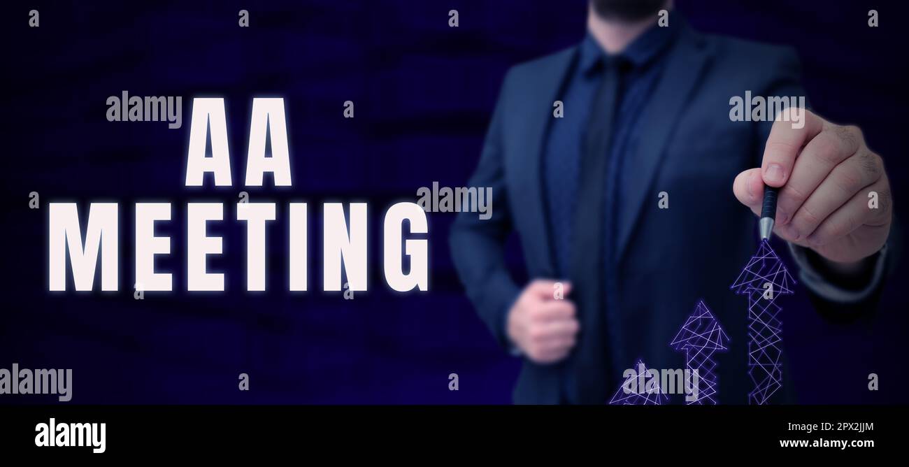 Inspiration showing sign Aa Meeting, Internet Concept gathering of ...