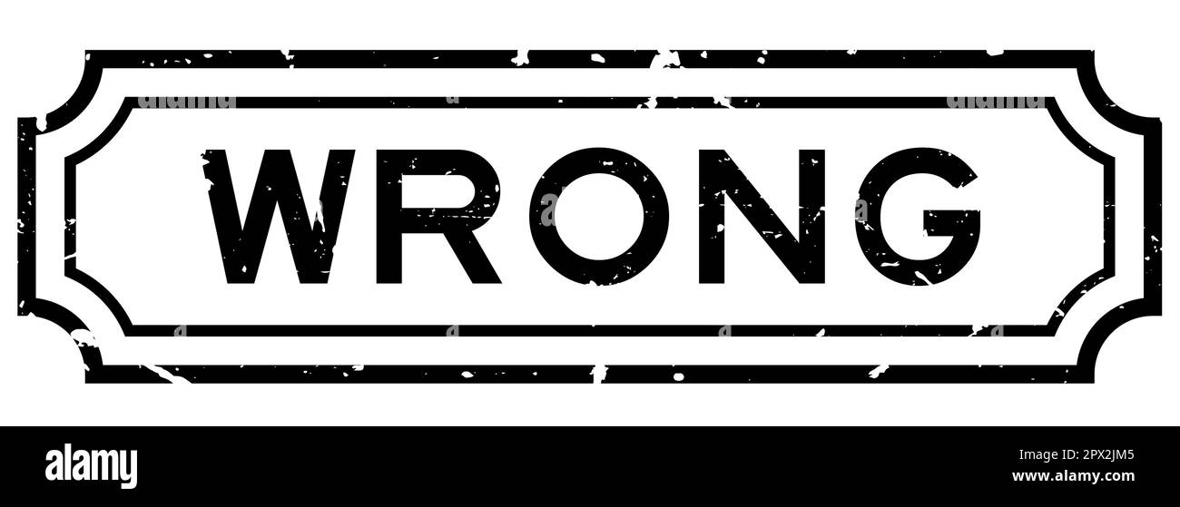 Grunge black wrong word rubber seal stamp on white background Stock ...