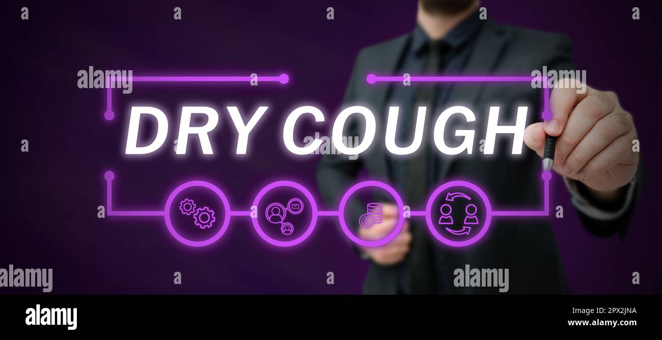 Sign displaying Dry Cough, Internet Concept cough that are not ...