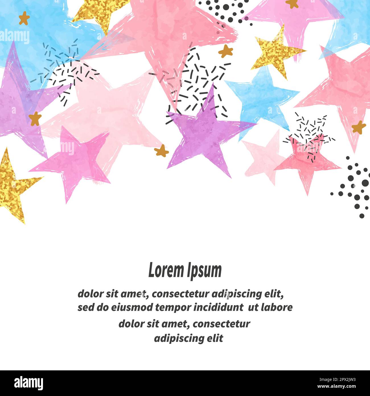 Abstract vector celebration background with colorful watercolor stars ...