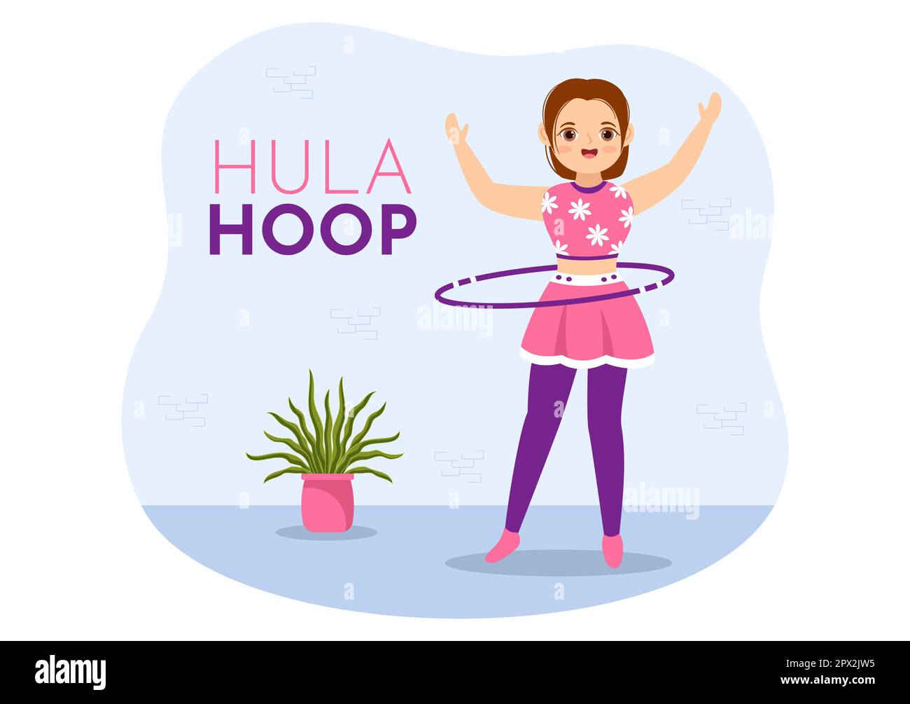 Hula Hoop Illustration with People Exercising Playing Hula Hoops and ...