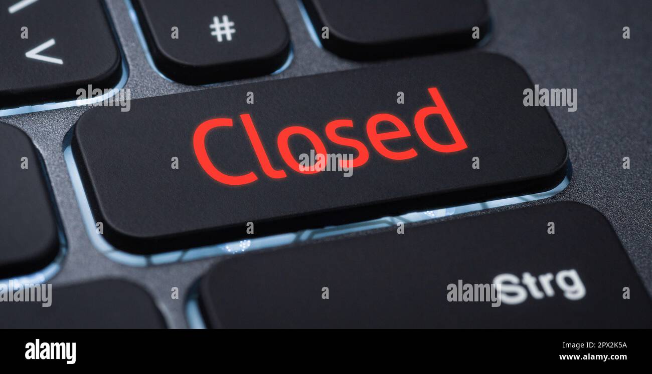 Illuminated keyboard with a labeled key - Closed Stock Photo - Alamy