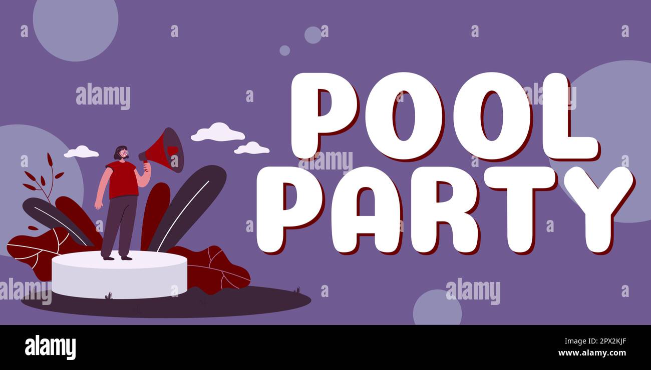 Handwriting text Pool Party, Business approach celebration that ... Handwriting text Pool Party, Business approach celebration that ...