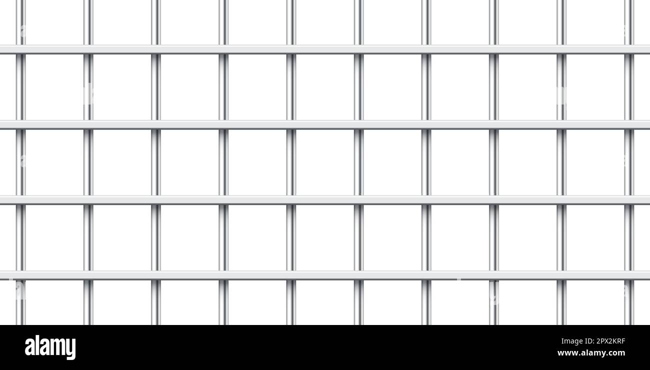 Realistic shiny metal prison bars isolated on white background ...
