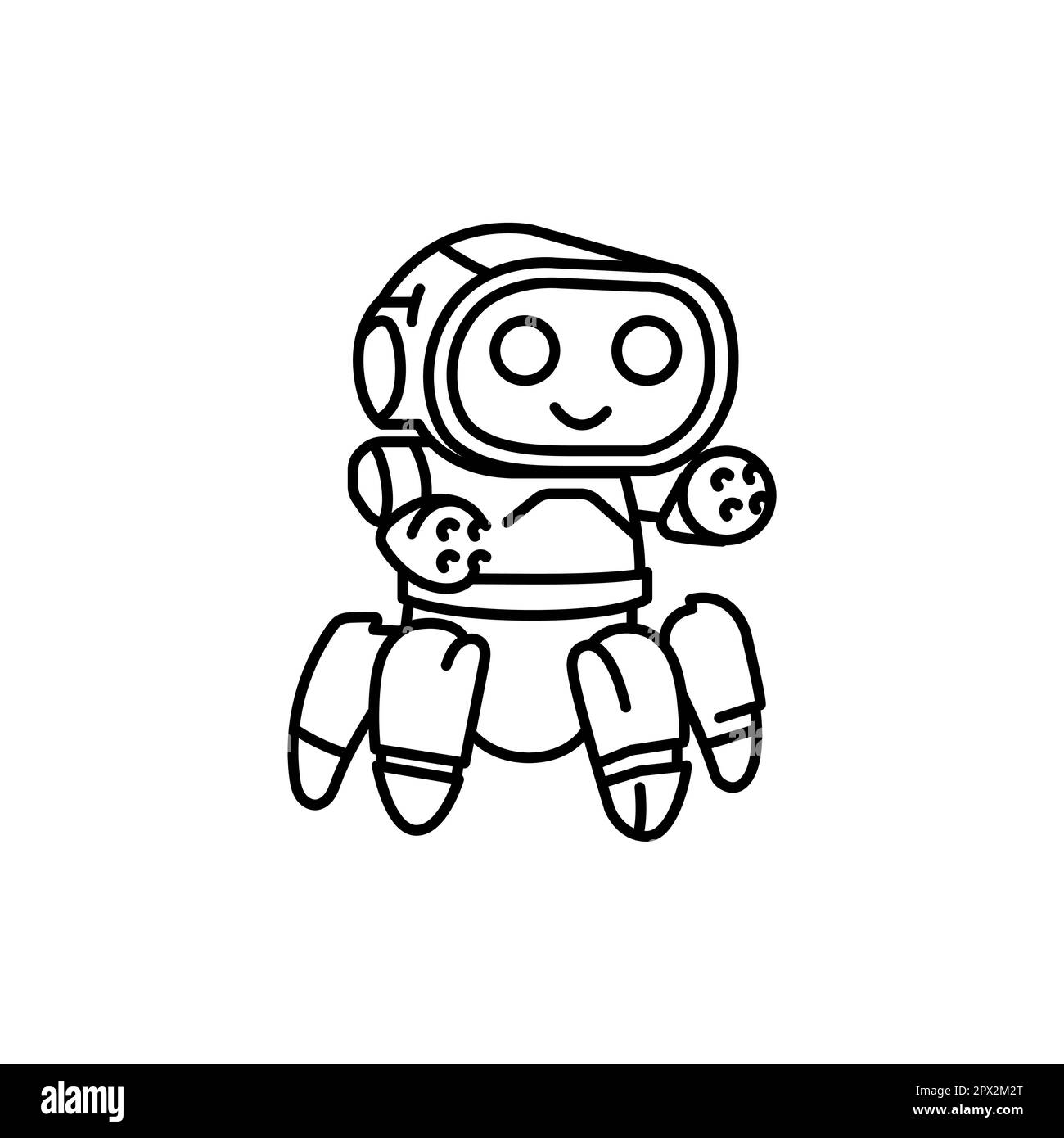 Robot black line icon. Pictogram for web page, mobile app, promo Stock ...