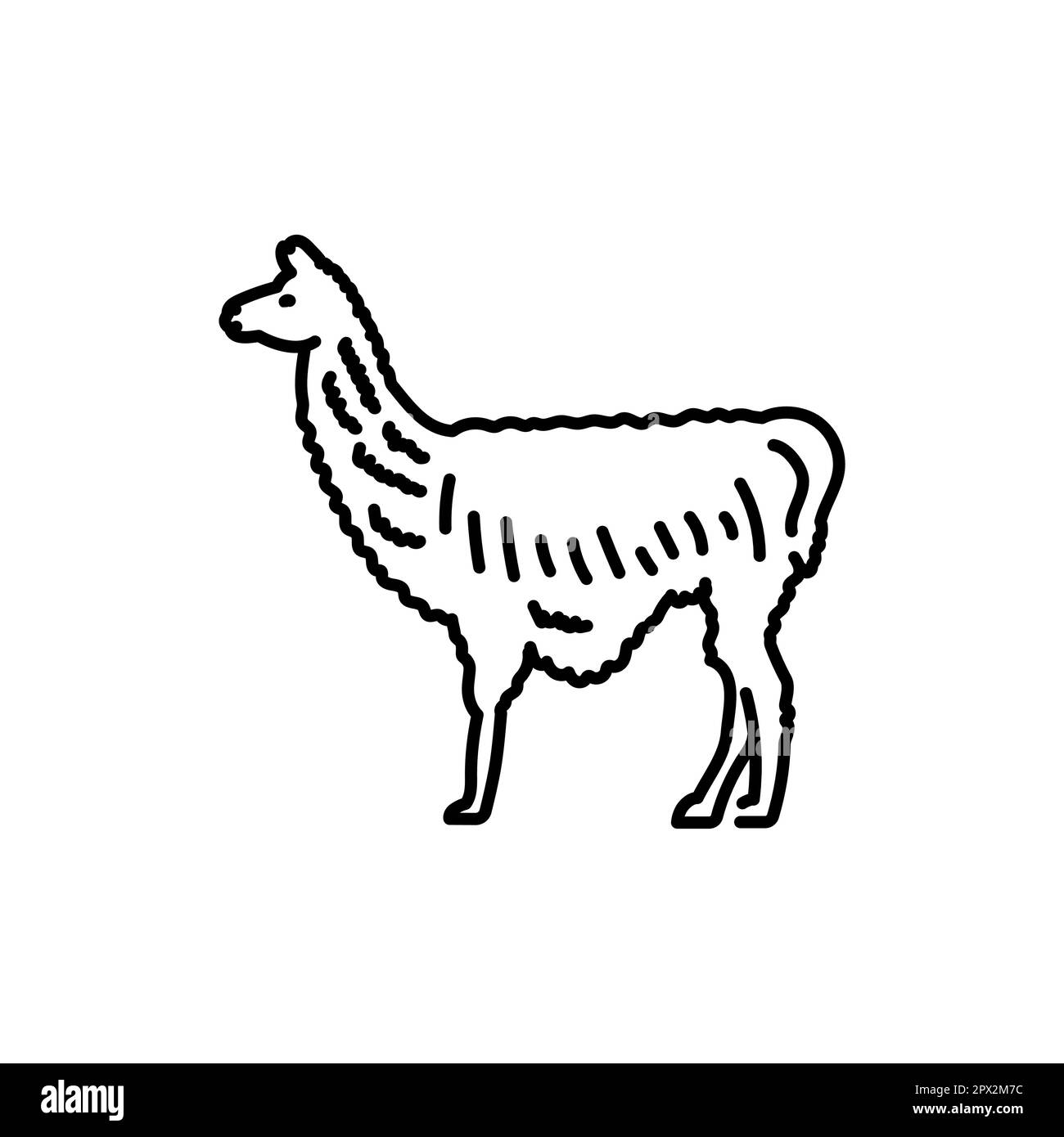 Lama black line icon. Farm animals. Pictogram for web page, mobile app ...